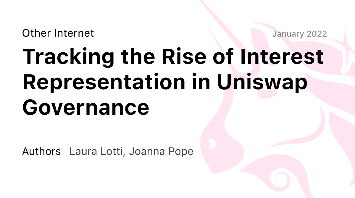 Tracking the Rise of Interest Representation in Uniswap Governance